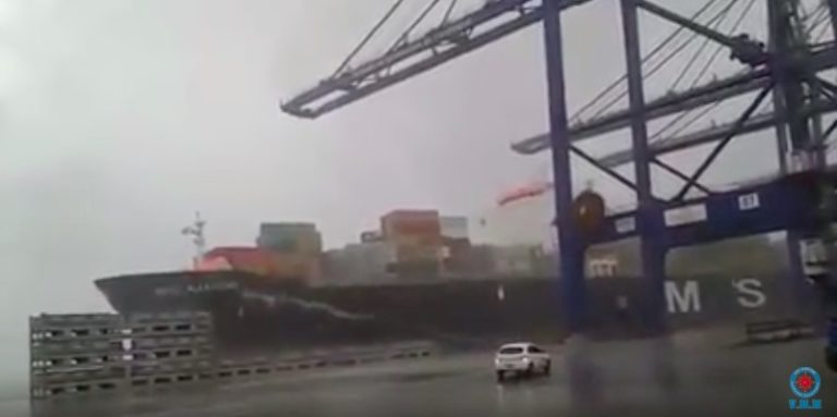 Video Shows Violent Mooring Line Break in Brazil
