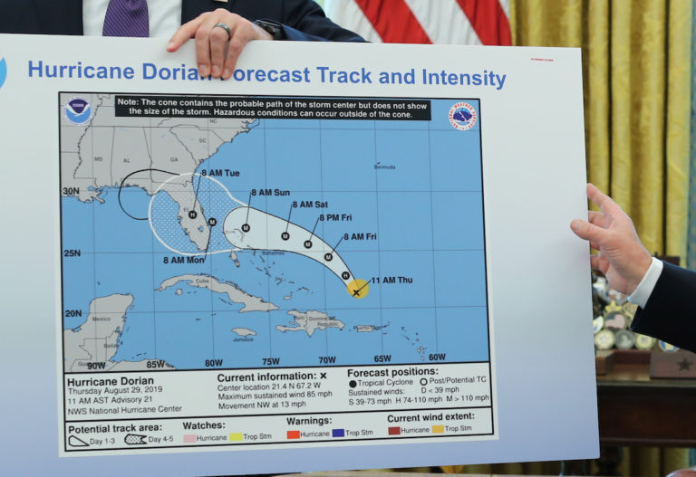 Trump Shares Altered National Weather Service Forecast Map of Hurricane ...