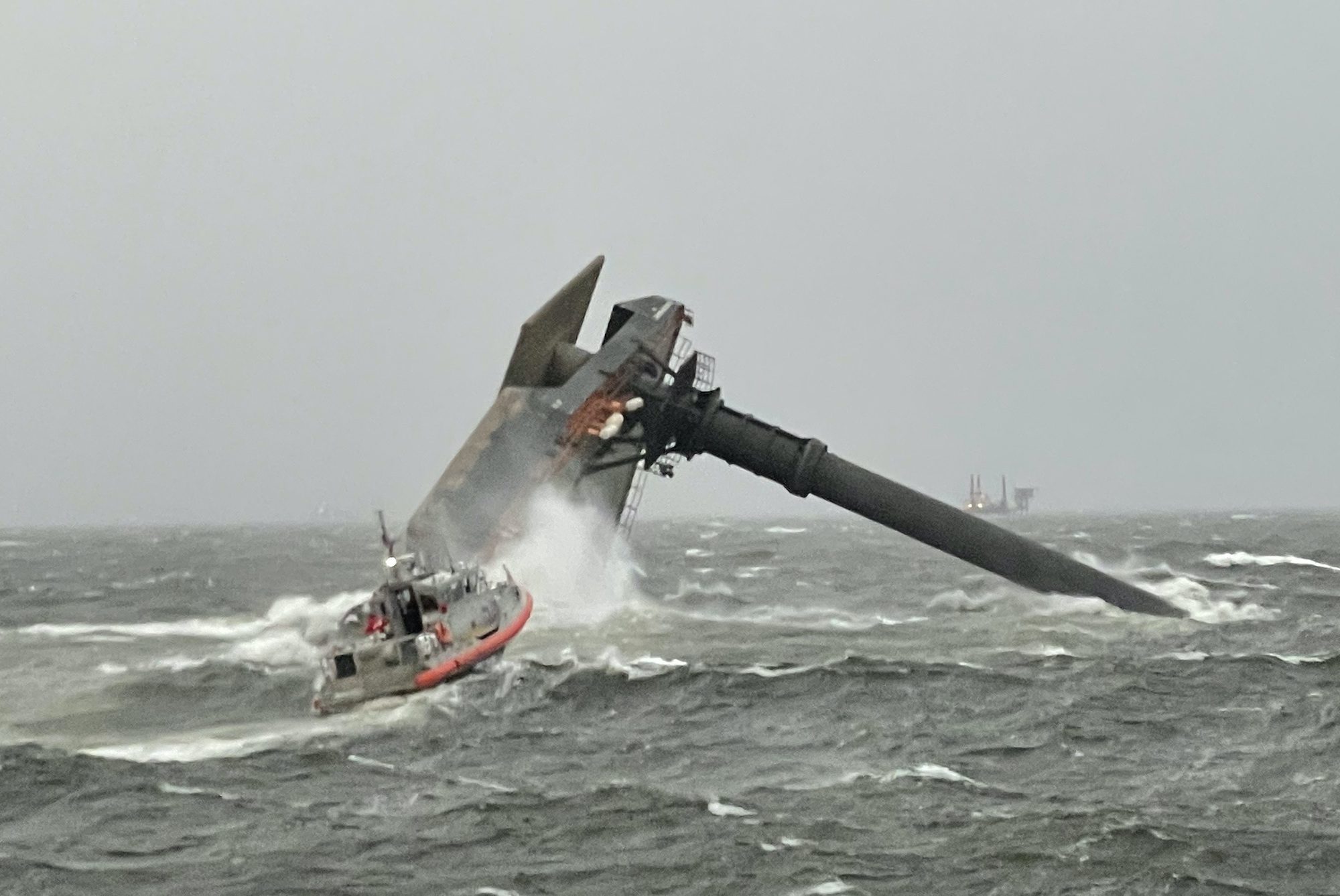Search Continuing For A Dozen Missing After Lift Boat Capsizes Off Port