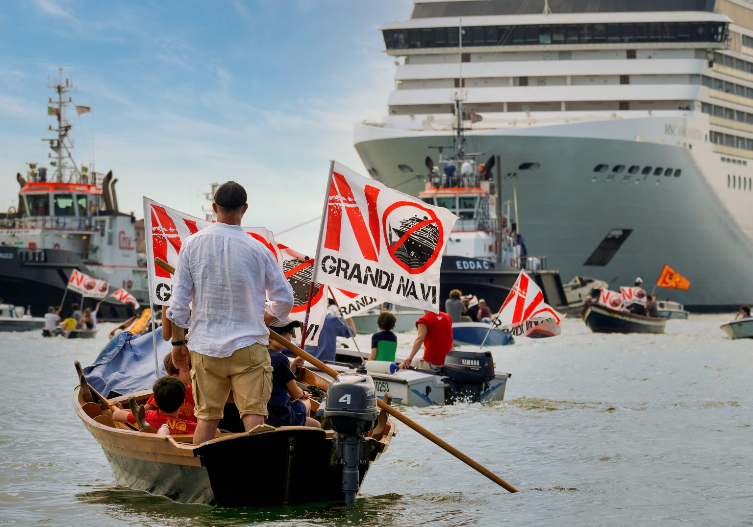 "No Big Ships" Protesters Try To Block Cruise Ship Departure