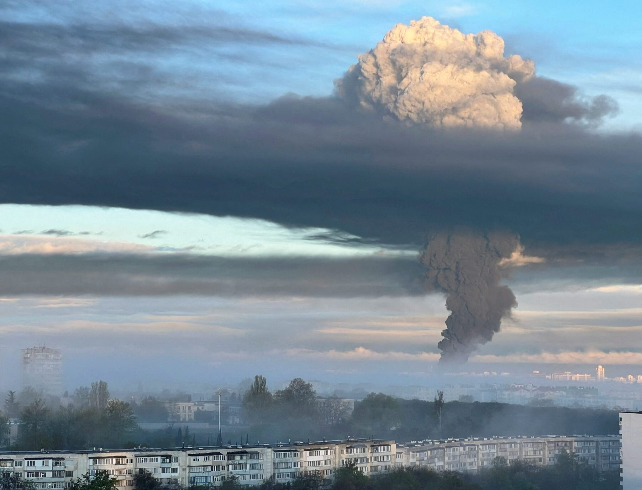 Drone Strike Ignites Oil Terminal Fire in Crimea Port