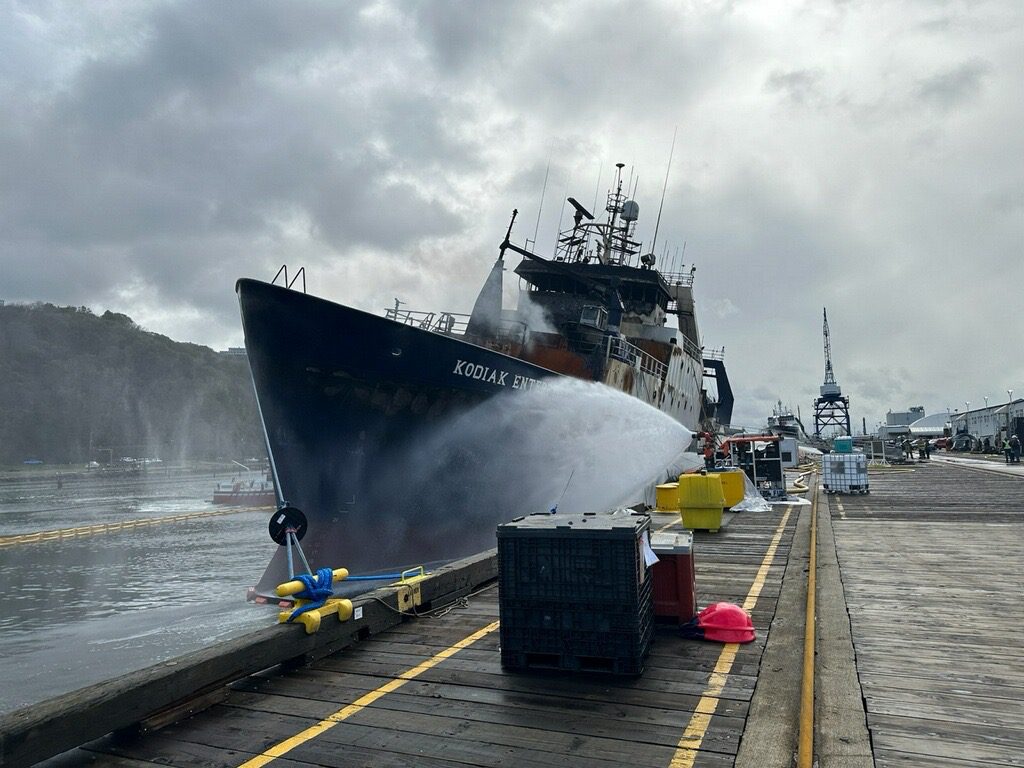 Fire Burns Through FV Kodiak Enterprise at Tacoma Dock