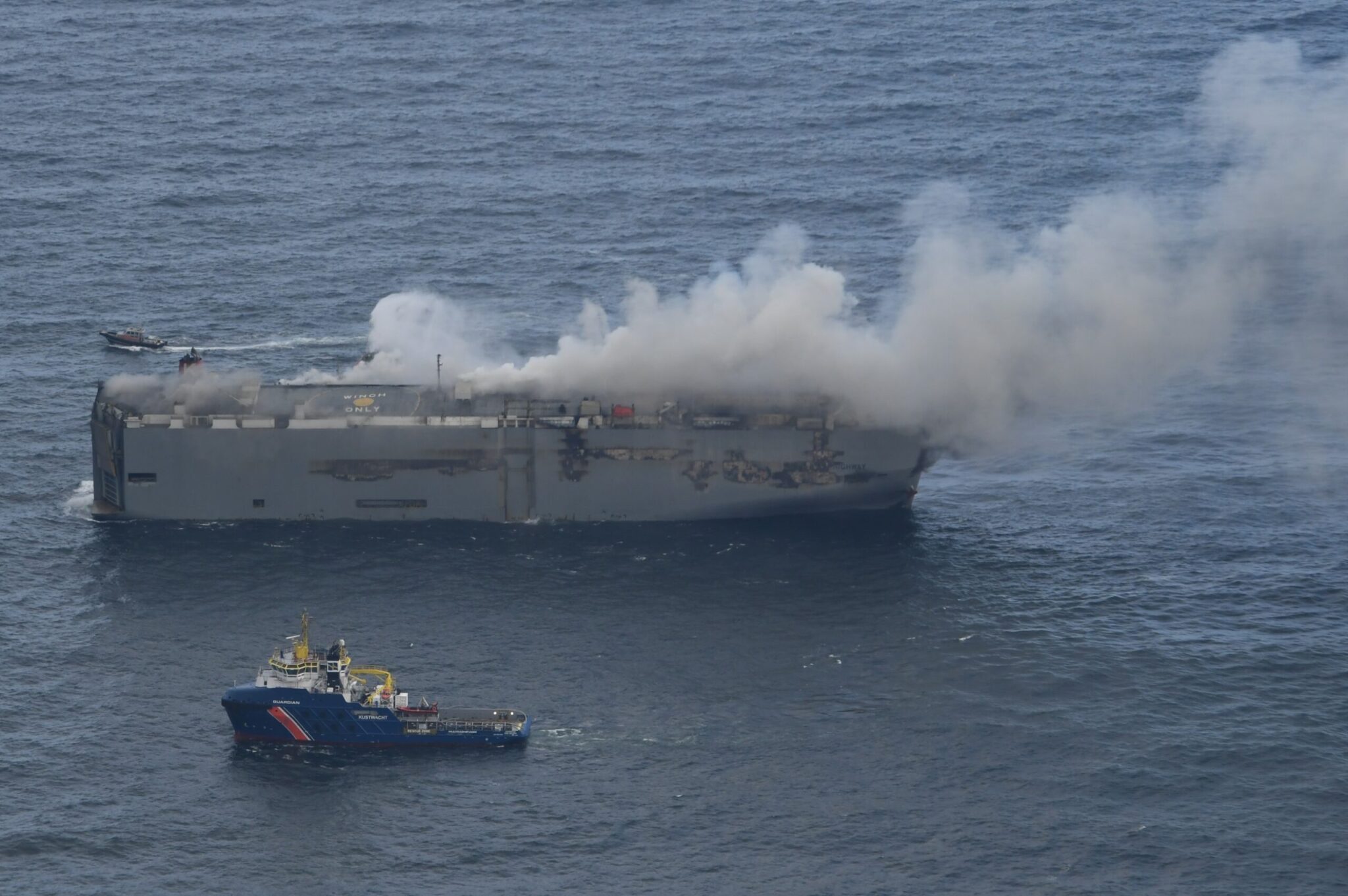 One Dead as Major Fire Rips Through Car Carrier in North Sea