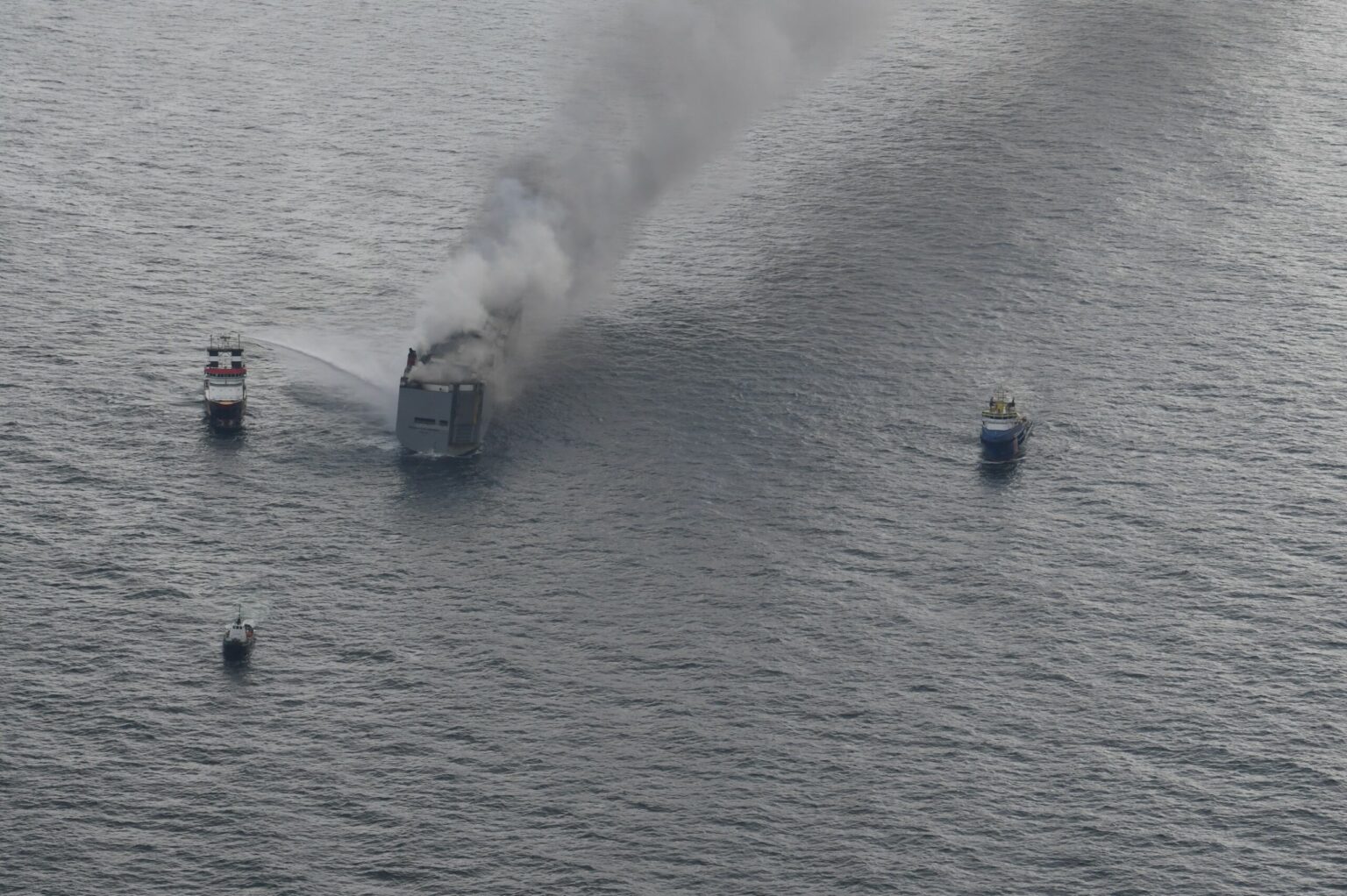One Dead as Major Fire Rips Through Car Carrier in North Sea