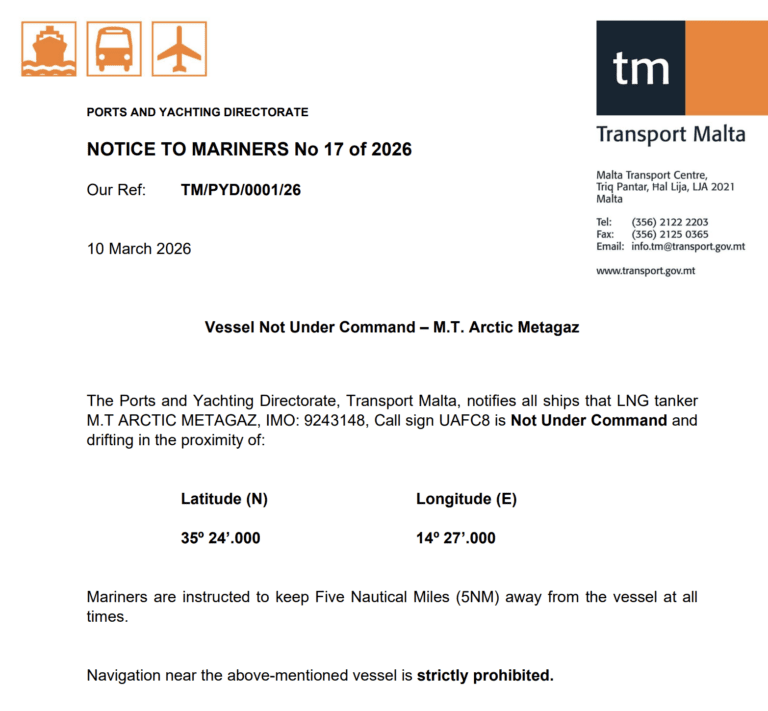 Arctic Metagaz LNG Tanker Still Afloat, Malta Warns Ships